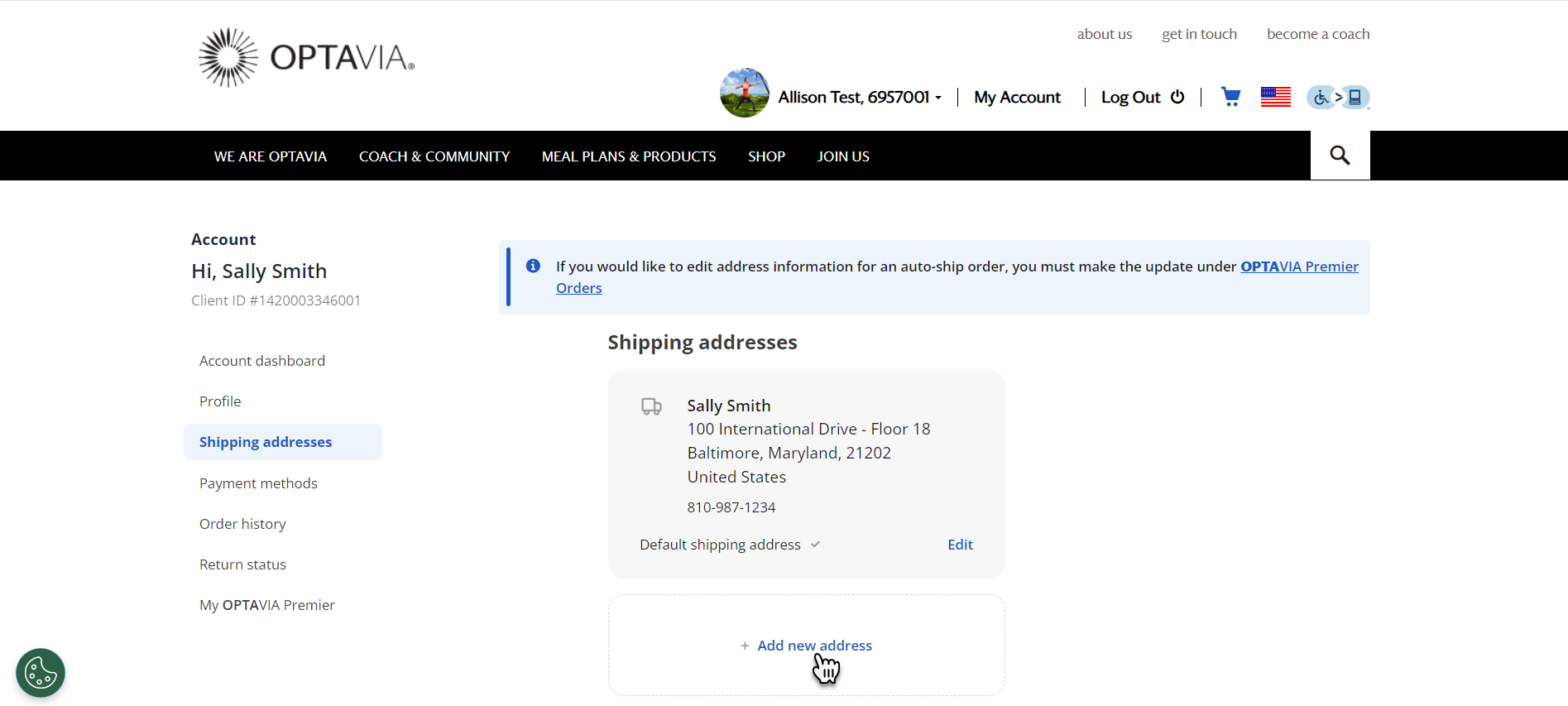 How to Add a New Shipping Address